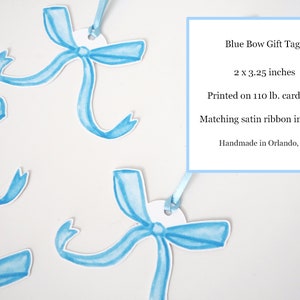 Blue Bow Die Cut Gift Tags, Baby Shower Gift Tags, Girly Gift Wrap ...