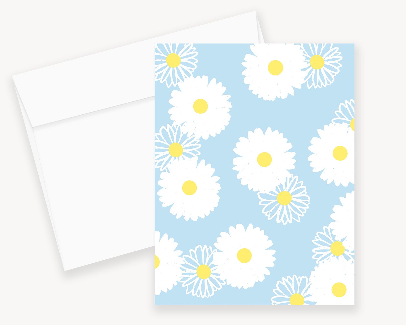 Daisy Notecard and Envelope, Floral Greeting Card, Daisy Stationery ...