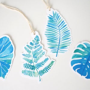 Tropical Plant Gift Tags With Twine, Set of 8 Die Cut Gift Tags - Etsy