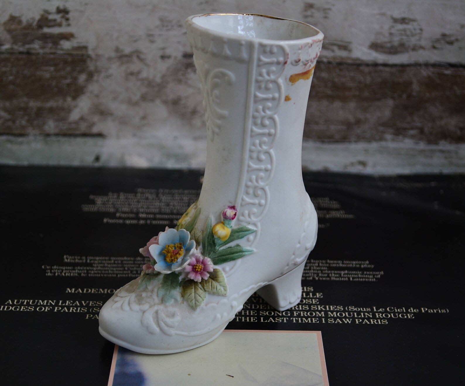 White Porcelain Boot.ceramic Victorian Boot.vintage Porcelain Ladies ...