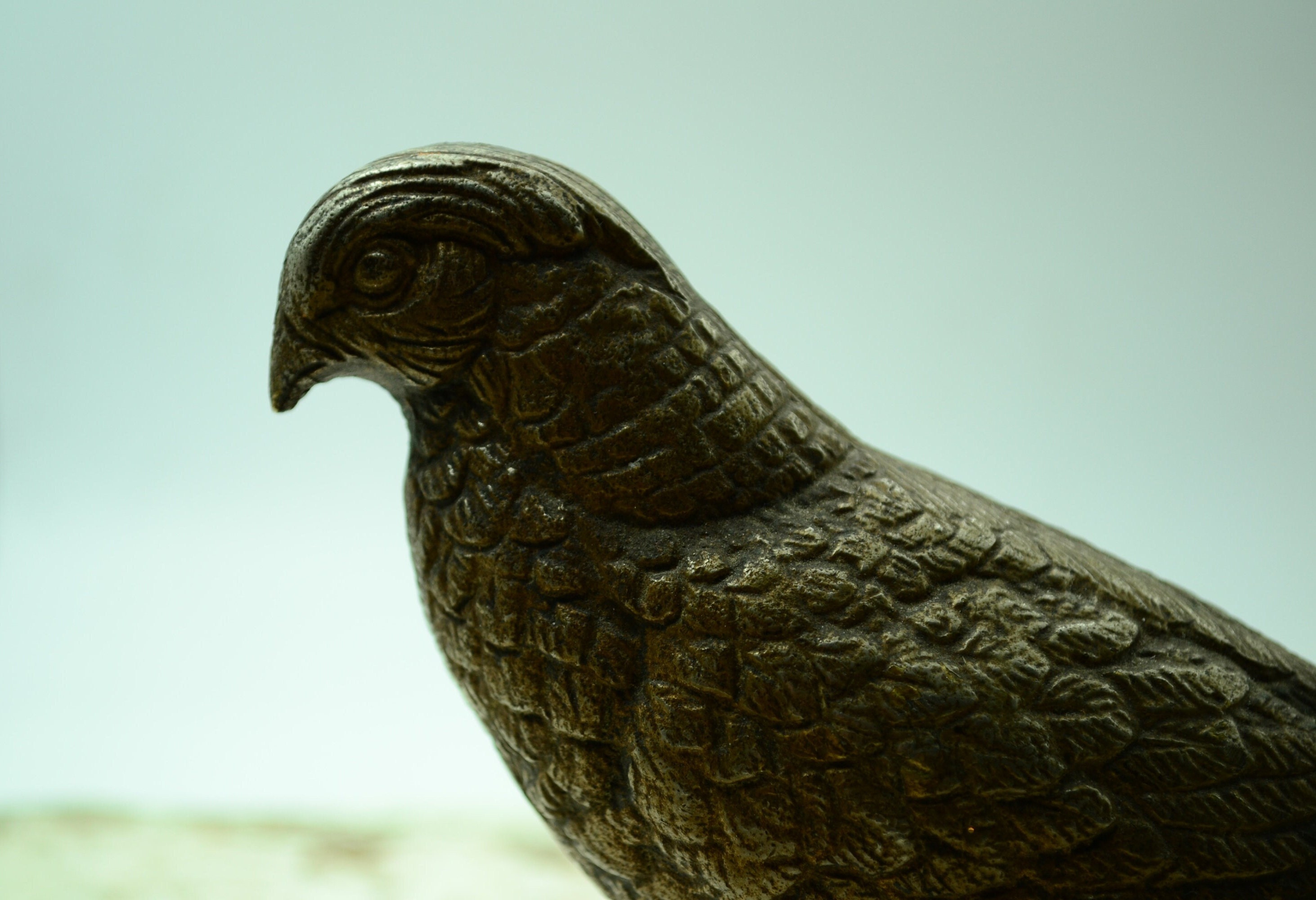 Vintage Bird Figure.cast Iron Bird Sculpture.pheasant Figure.metal Bird ...