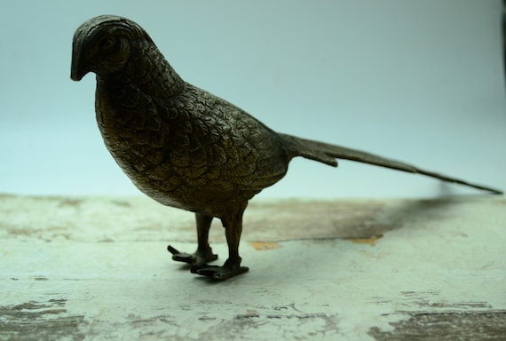 Vintage Bird Figure.cast Iron Bird Sculpture.pheasant | Etsy
