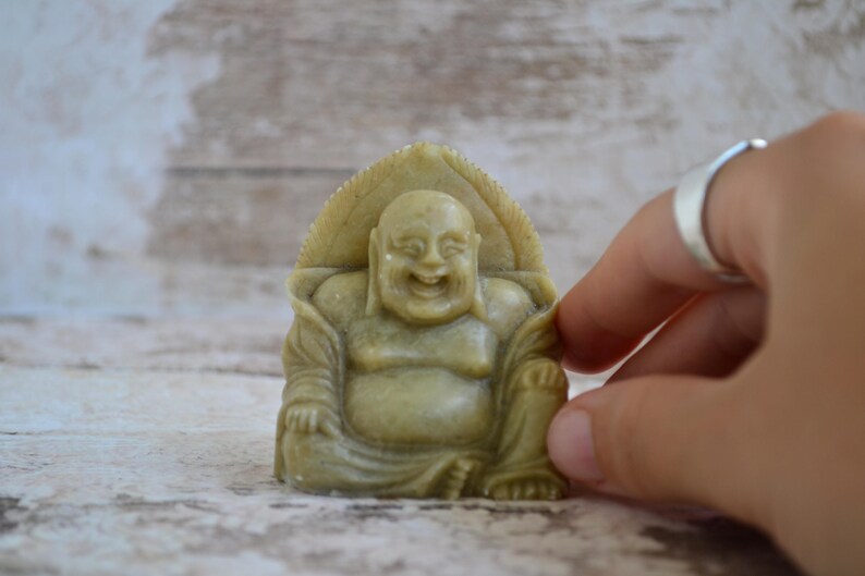 Vintage Laughing Buddha.carved Soapstone Buddha.chinese Buddha | Etsy