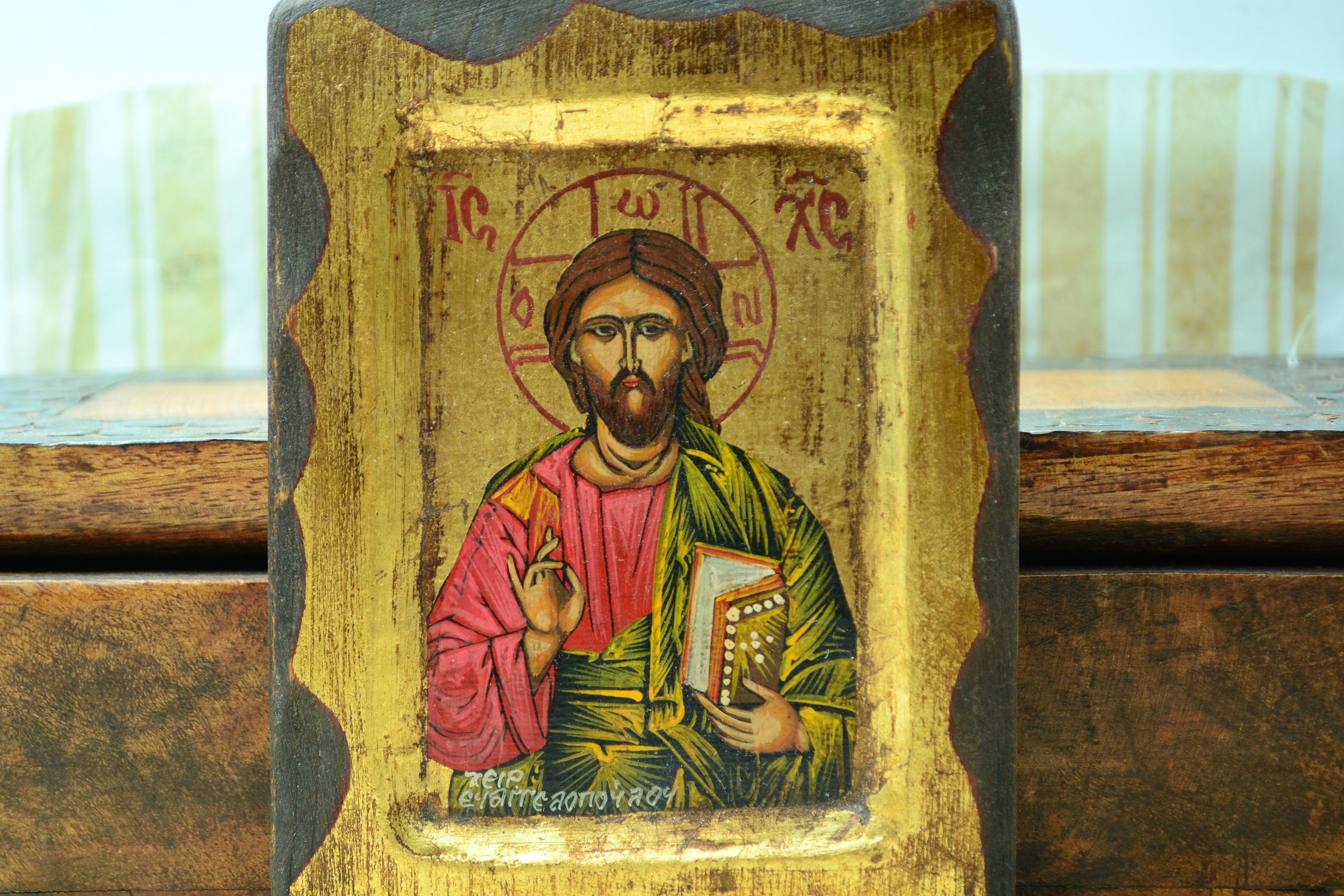 Vintage Religious Icon.byzantine Icon of Jesus.handmade Wooden - Etsy