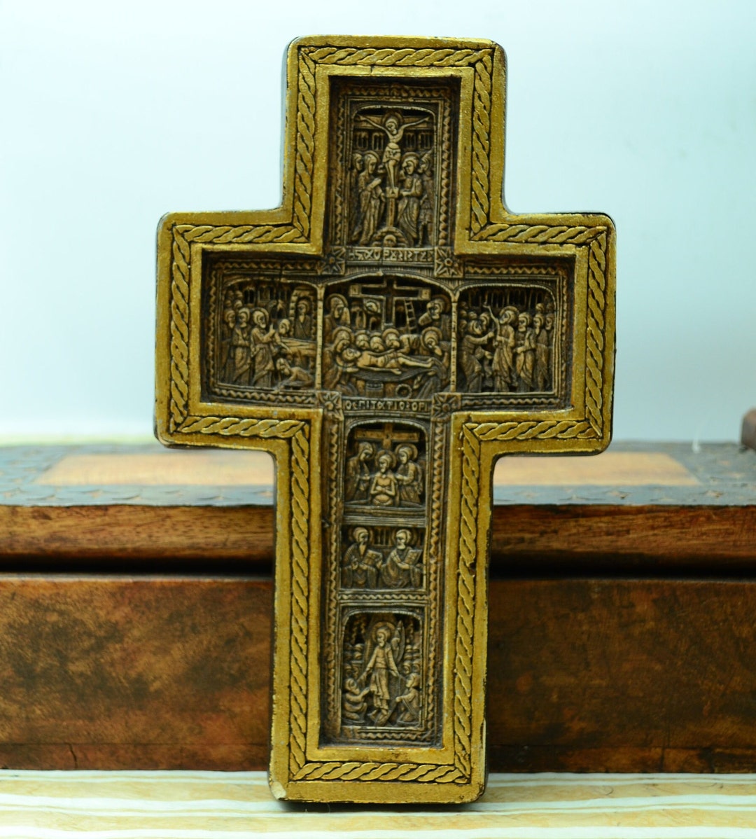 Handcrafted Wooden Altar Cross.wall Hand Carved Crucifix.wooden ...