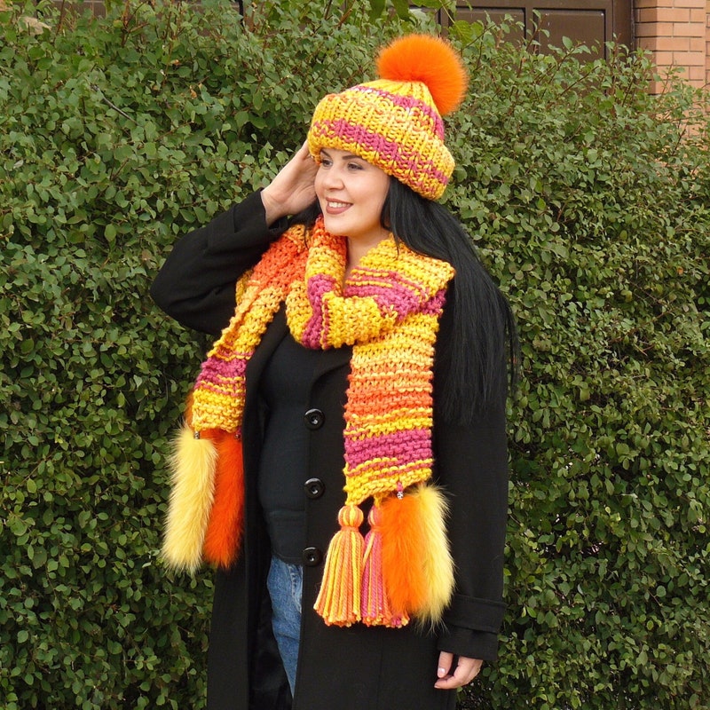 Wool Hat and Scarf Set - Etsy
