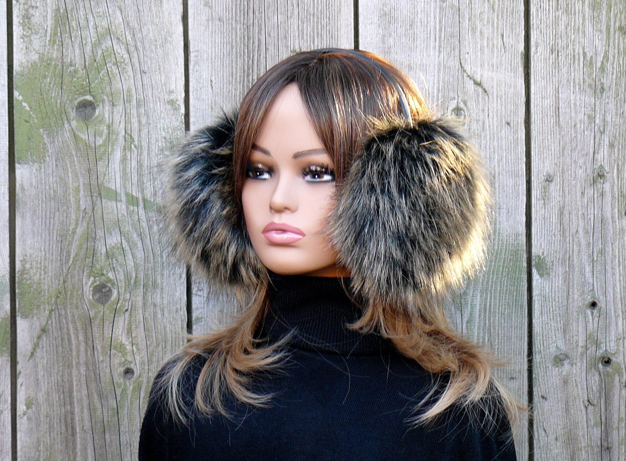 Faux Raccoon Fur, Faux Fur Earmuffs, Large Earmuffs, Fluffy Ear Muffs ...
