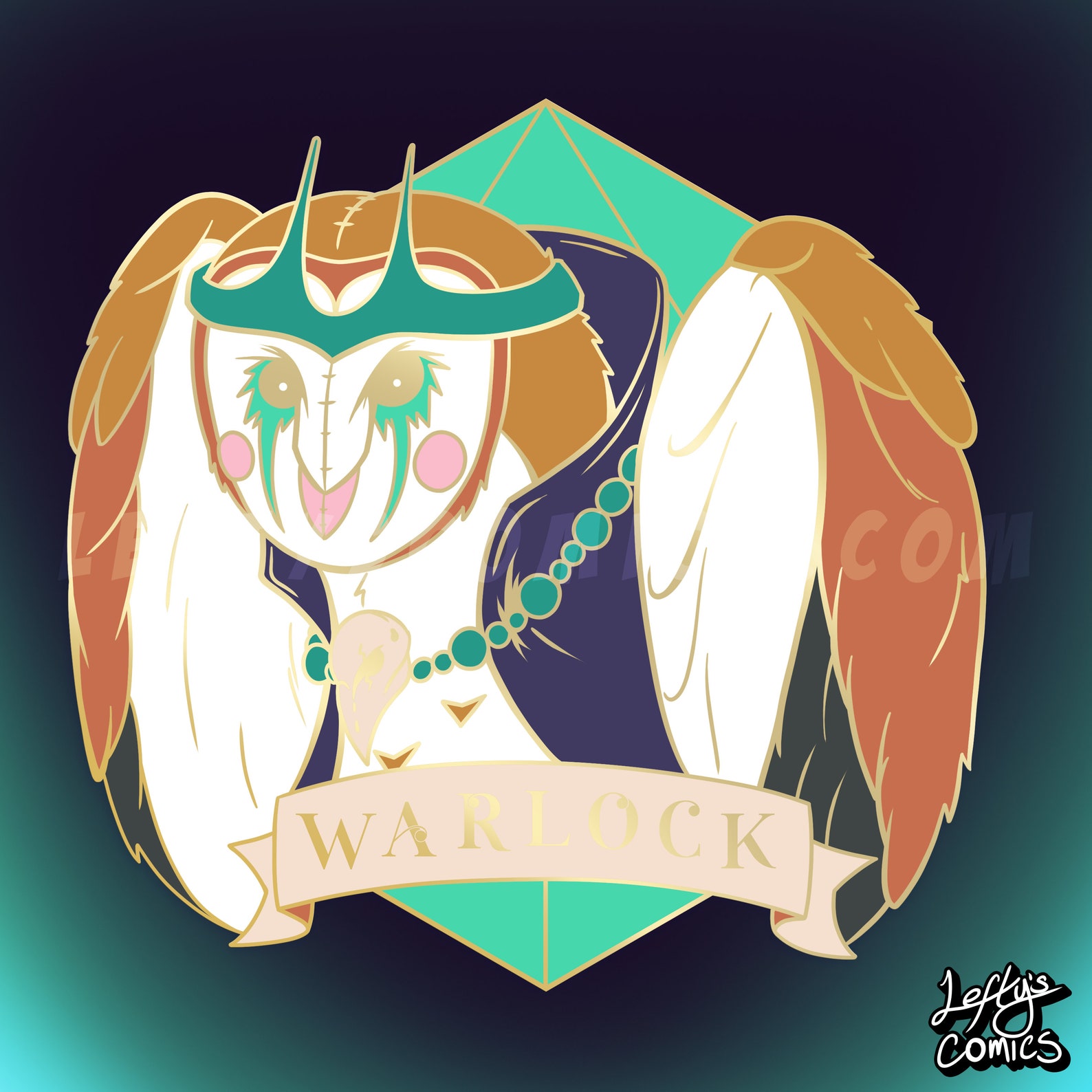 Barn Owl Warlock | Dungeons & Plushies Hard Enamel Pins - Etsy