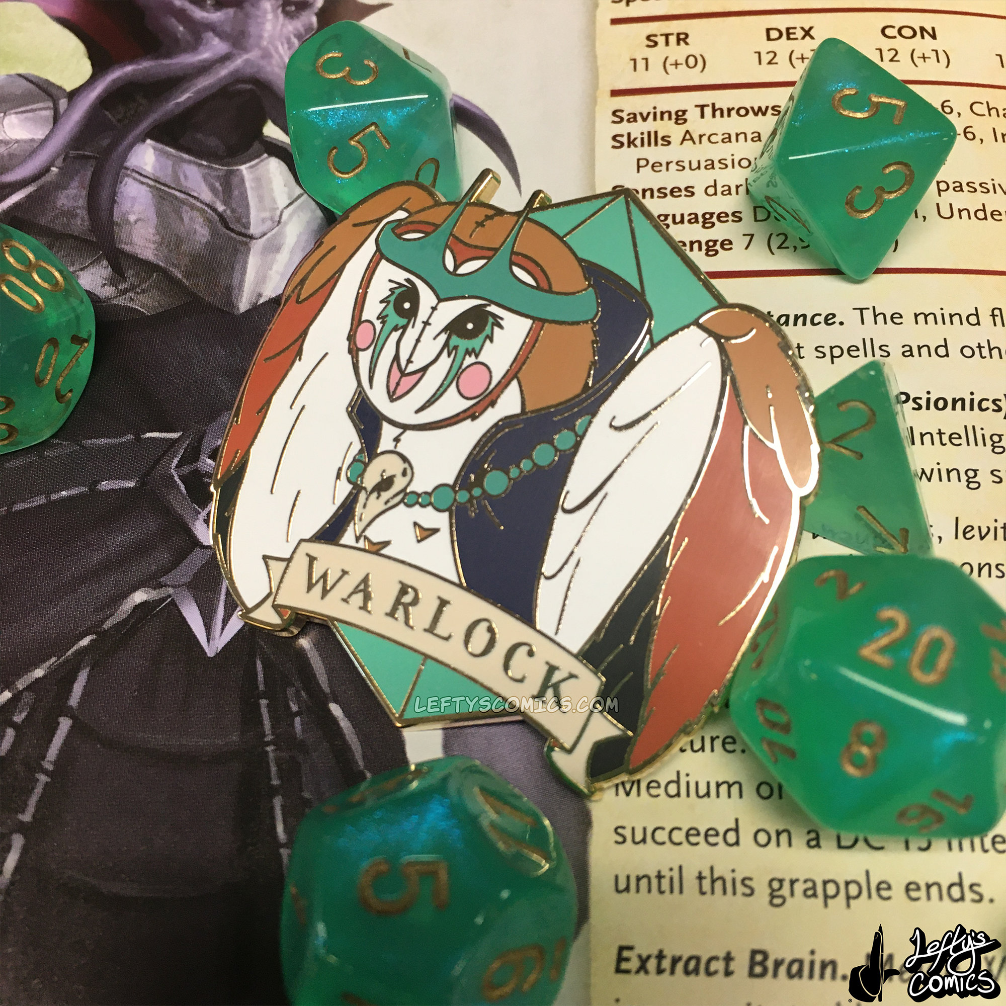 Barn Owl Warlock | Dungeons & Plushies Hard Enamel Pins - Etsy