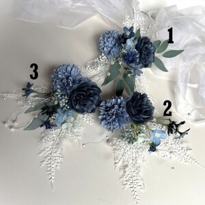 Dusty Blue Cake Topper Flowers Wedding Cake Toppers Dusty Navy Blue ...