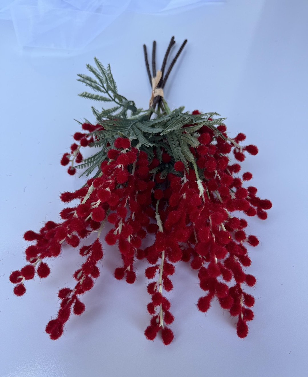 Australian Native Flowers Red Golden Wattle Bouquet Red Wattles Faux ...