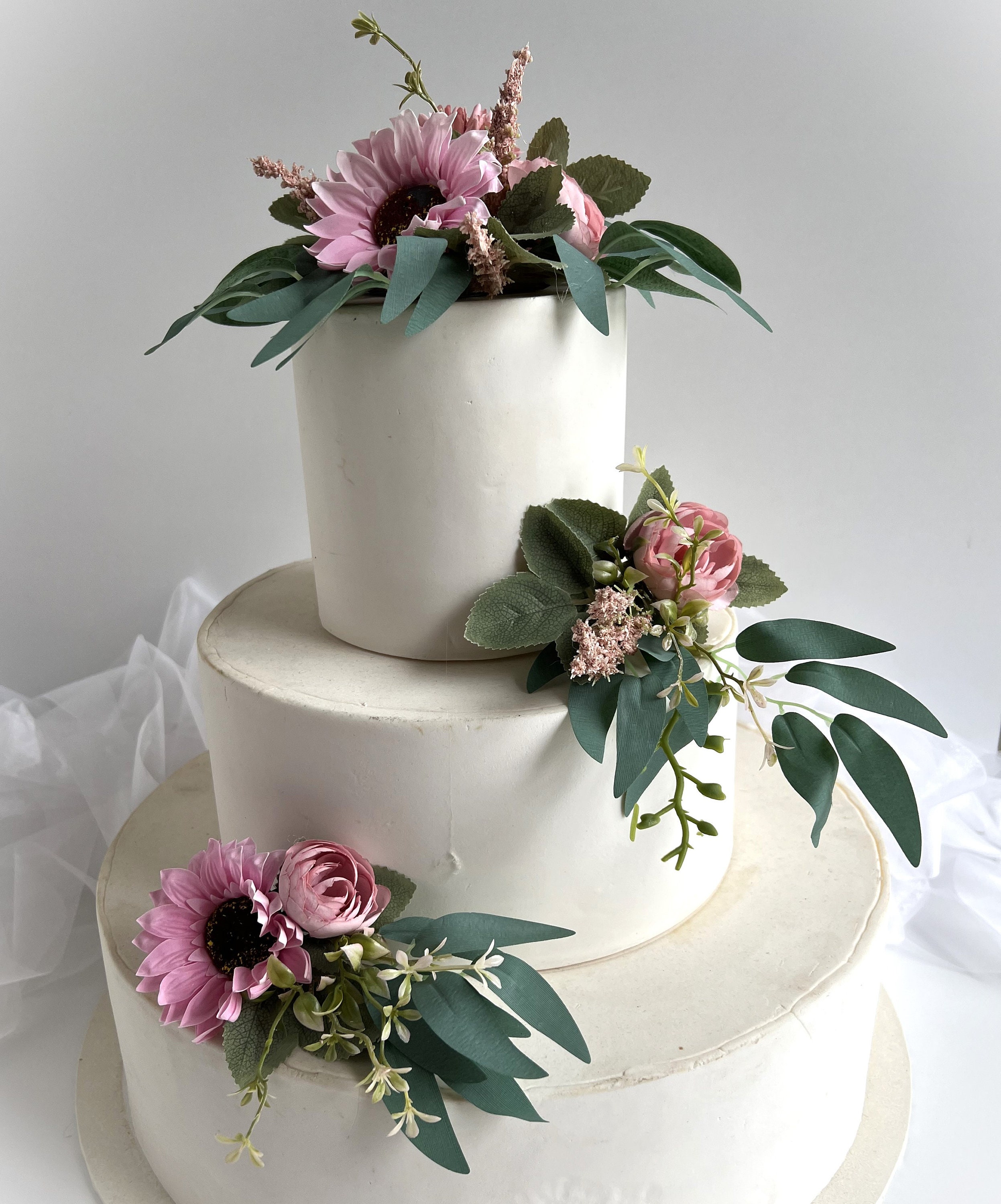 Wedding Cake Topper Flower Arrangements Cake Flowers Set Pink - Etsy