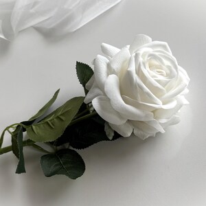 Real Touch White Rose Stem Latex Fresh Touch Pure White Roses ...