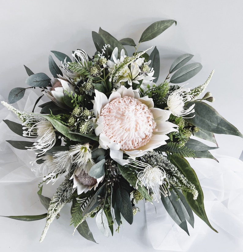 Australian Native Flowers Wedding Bouquet King Protea Bridal - Etsy