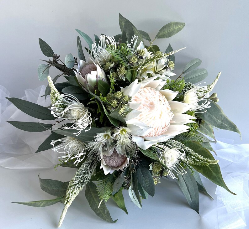 Australian Native Flowers Wedding Bouquet King Protea Bridal - Etsy