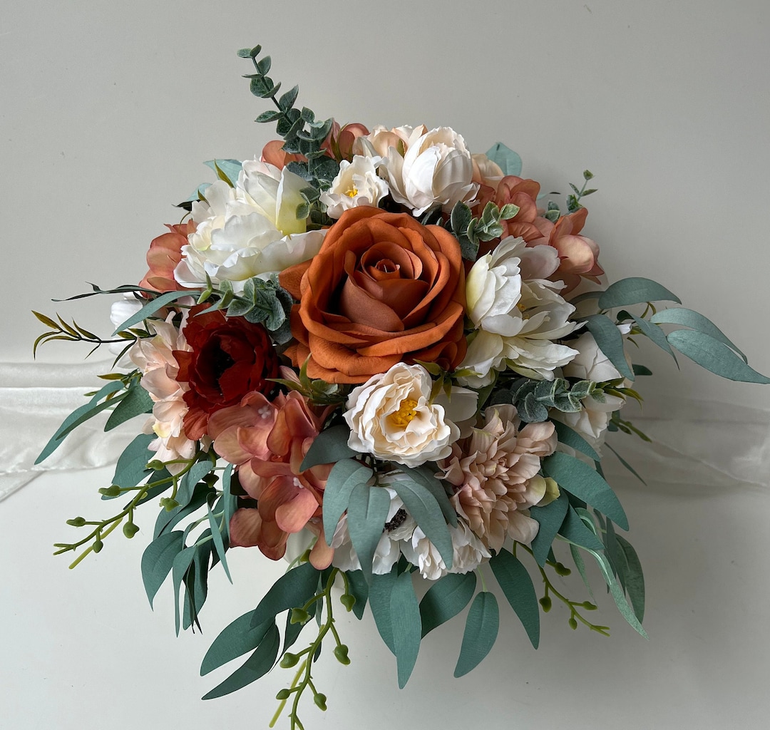 Wedding Bouquet Bunt Orange Bridal Bouquets Terracotta Orange Rust ...