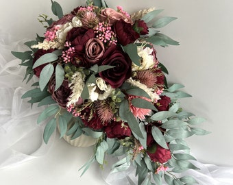 Maroon Wedding Bouquet - Etsy