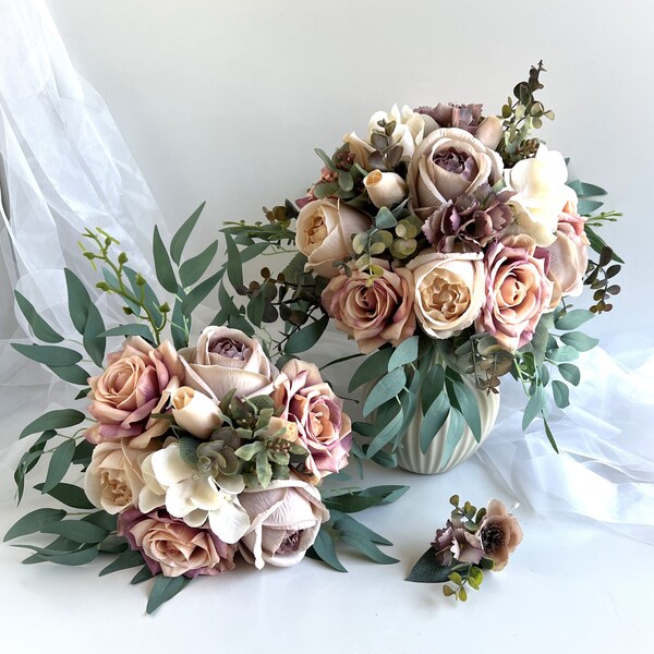Cabbage Rose Bouquet - Etsy