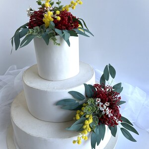 Australian Native Flower Wedding Cake Topper: Wattle & Eucalyptus ...