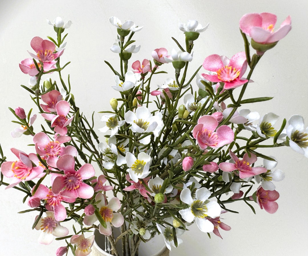 Geraldton Wax Stem Australian Native Flowers Faux Silk White Pink Wax ...