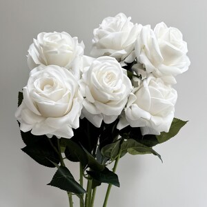 Real Touch White Rose Stem Latex Fresh Touch Pure White Roses ...