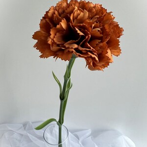 Burnt Orange Real Touch Flowers Latex Carnation Flower Stems Rust ...