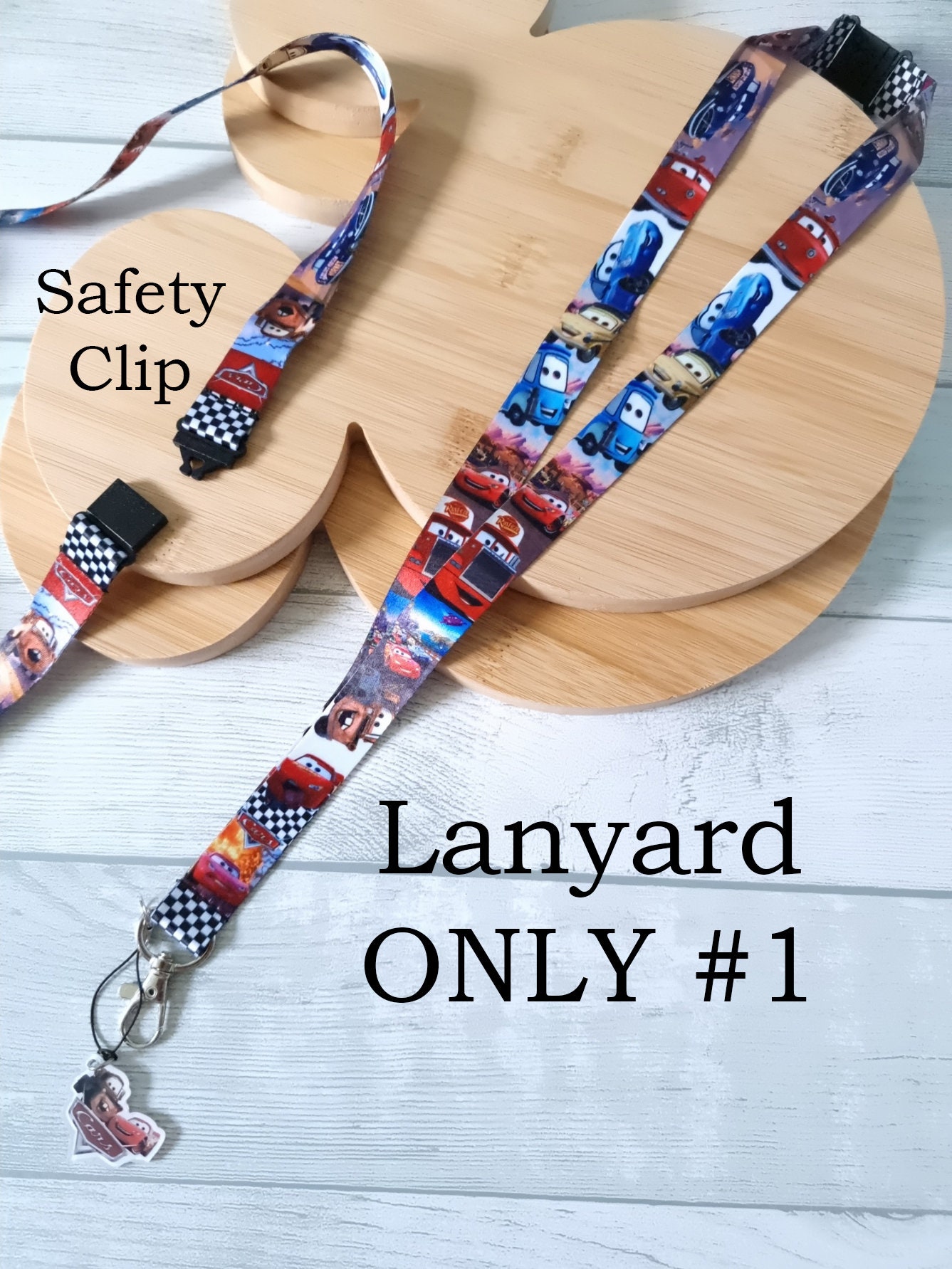 Disney Cars Lighting Mcqueen Mater Keychain / Lanyard Badge Holder ...