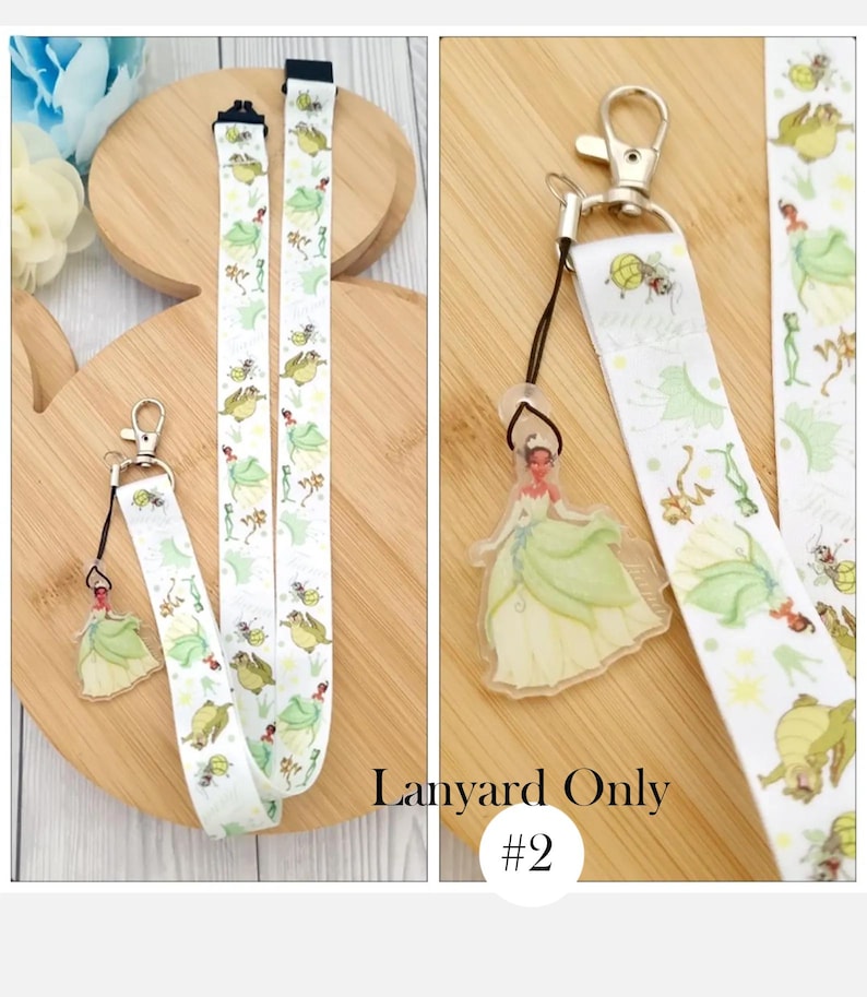 Princess Tiana Disney Character Lanyard Keychain Badge Holder With ...
