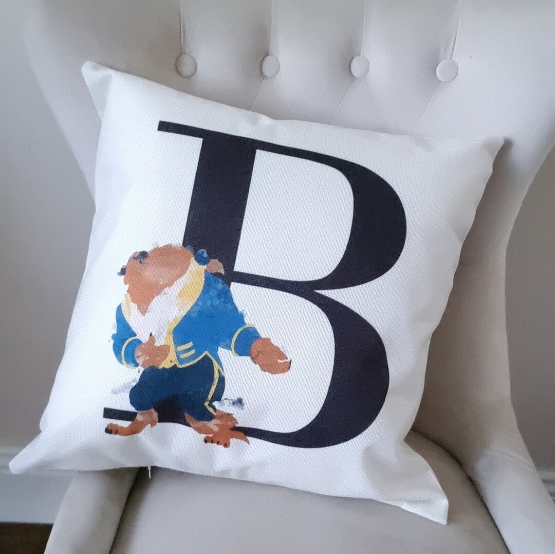 Disney Beauty and the Beast Inspired Letter B Prince Beast Cushion ...