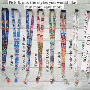 Disney Mickey Ears Pooh Stitch Hercules Meg Lanyard / Keychain ...