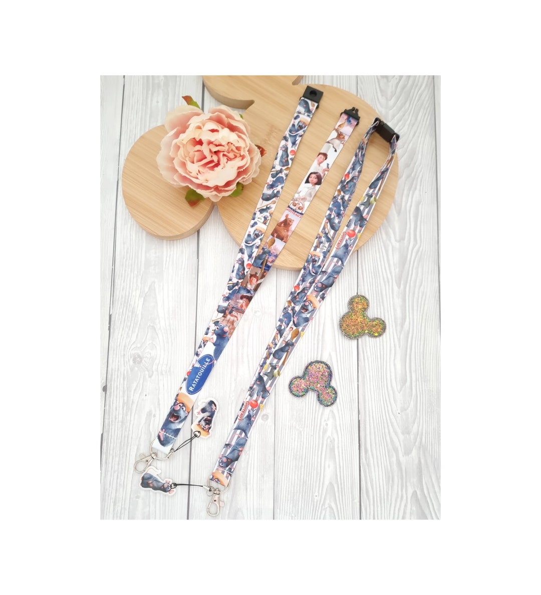 Disney Pixar Ratatouille Remy Keychain / Badge Holder / ID Name Lanyard ...