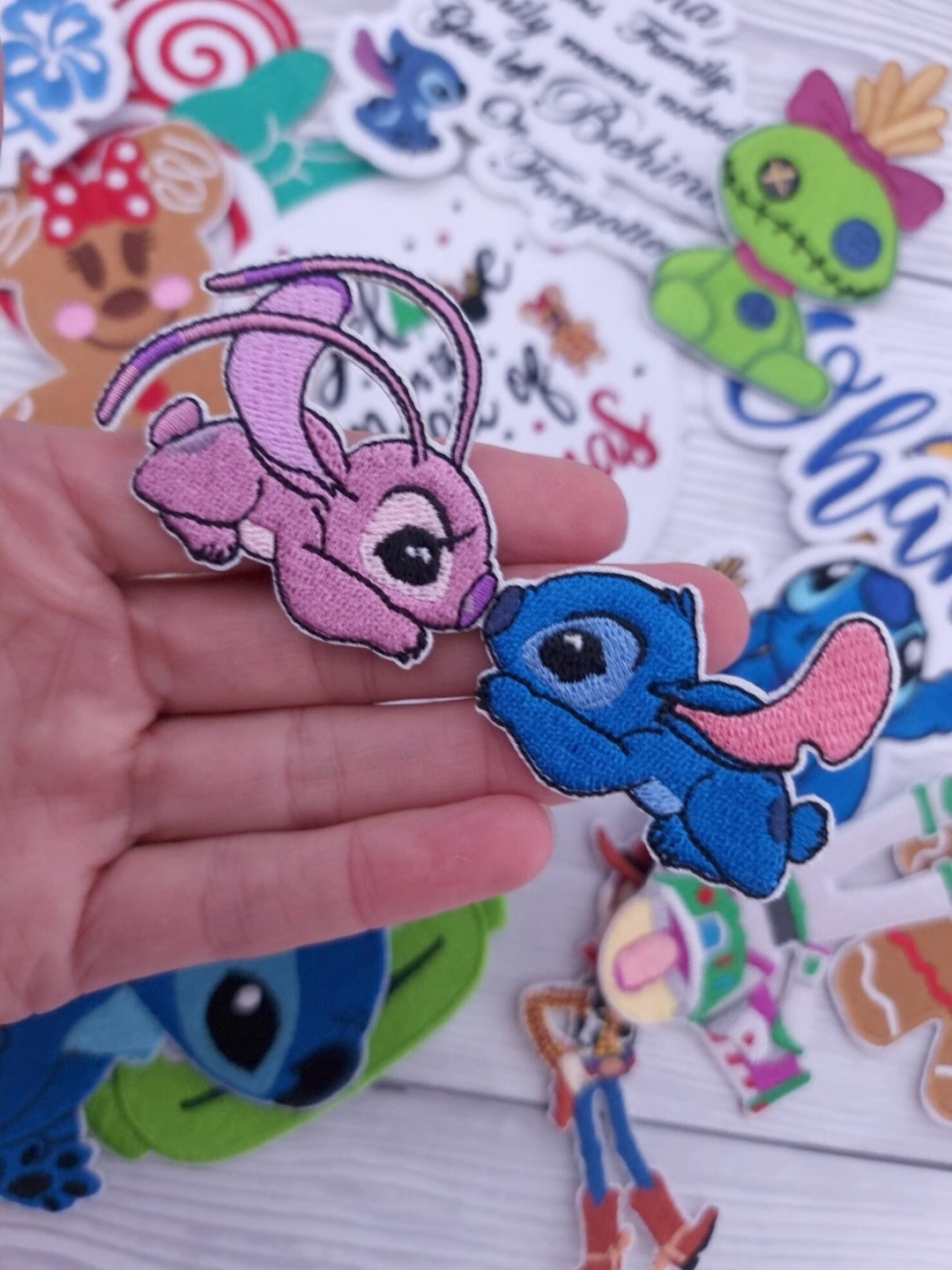 Disney Angel and Stitch Character Disney Patches Embroidered - Etsy