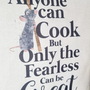 Disney Ratatouille Movie Inspired Quote "anyone Can Cook but Only the ...
