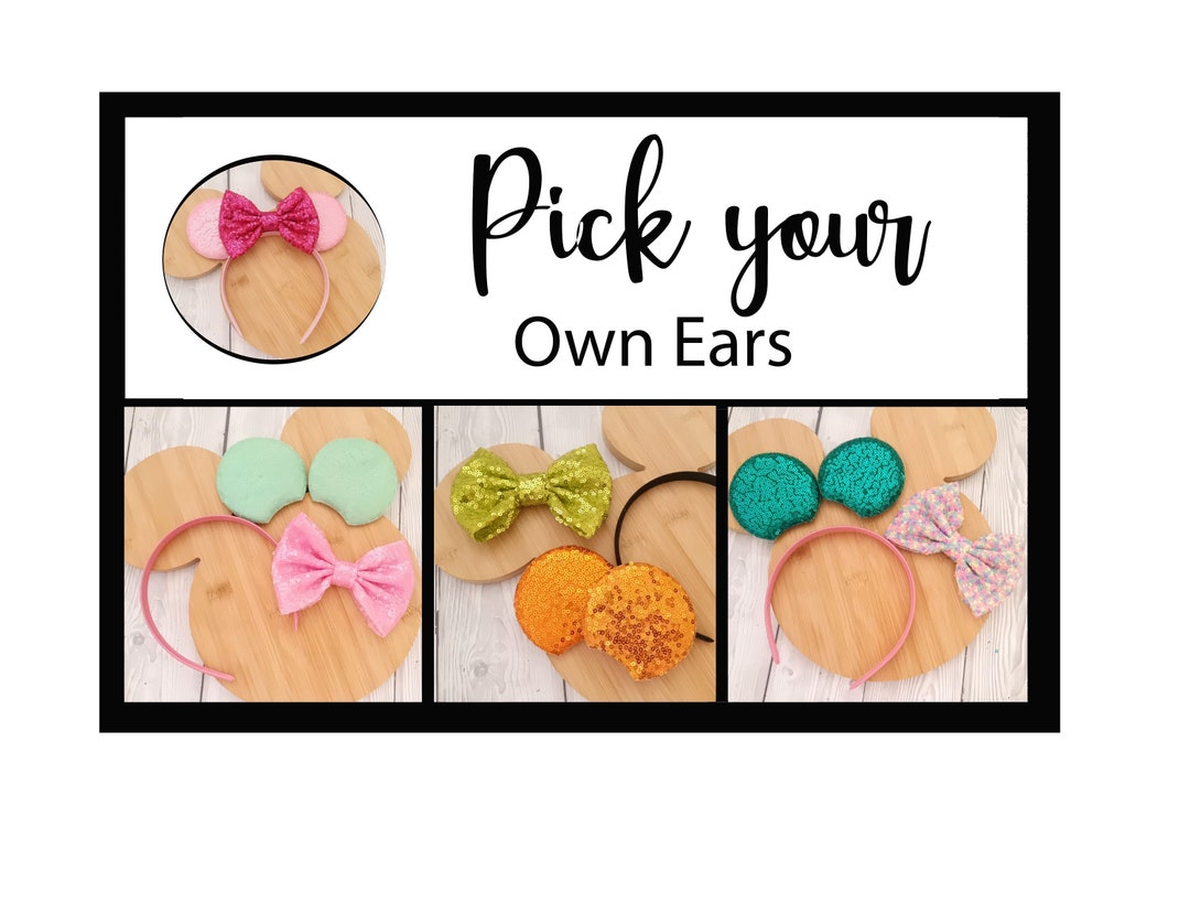Pick and Make Your Own Ears -mix and Match Ear and Bow Colours - Disney ...