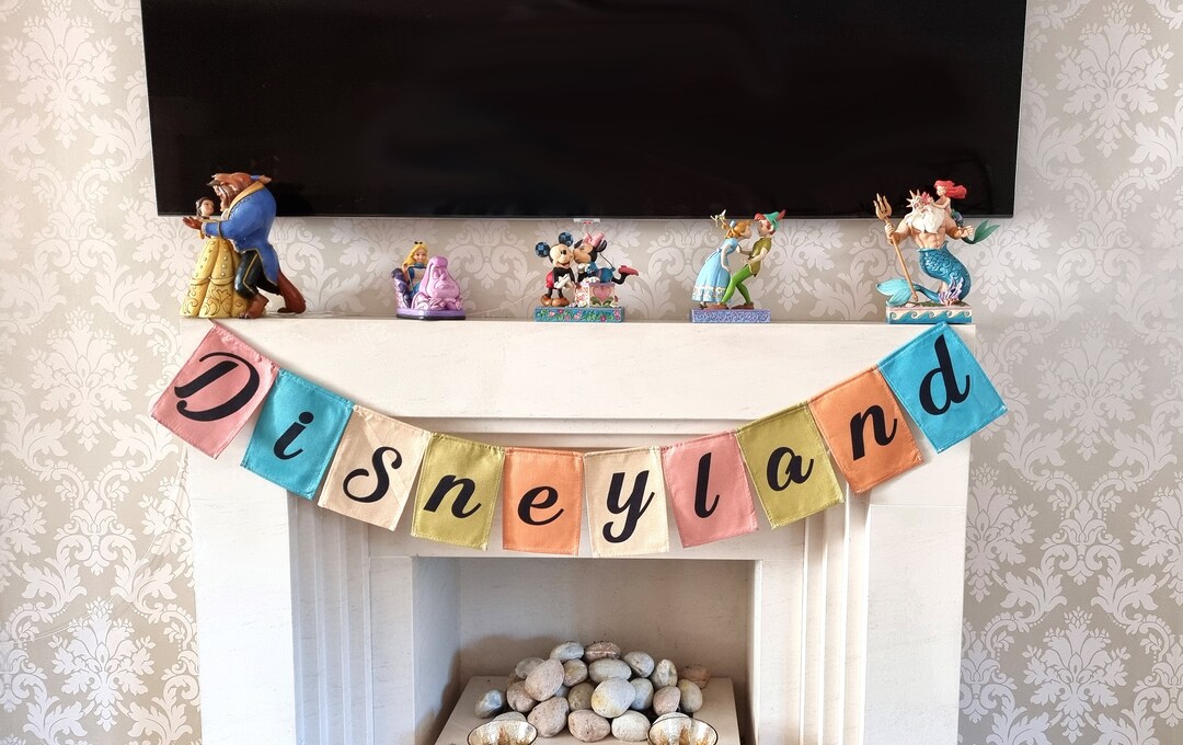 Disney Disneyland Word Hessian Burlap Garland / Disney Nursery Flag ...