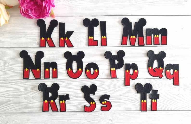 Mickey Mouse Alphabet Letter Disney Patches Embroidered Patch - Etsy