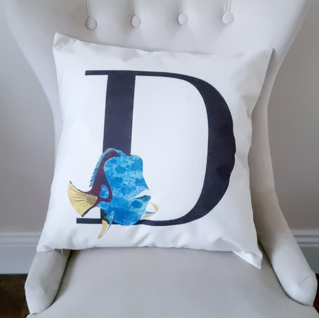 Finding Nemo Dory Splash Colour Inspired "letter D " Cushion Throw ...