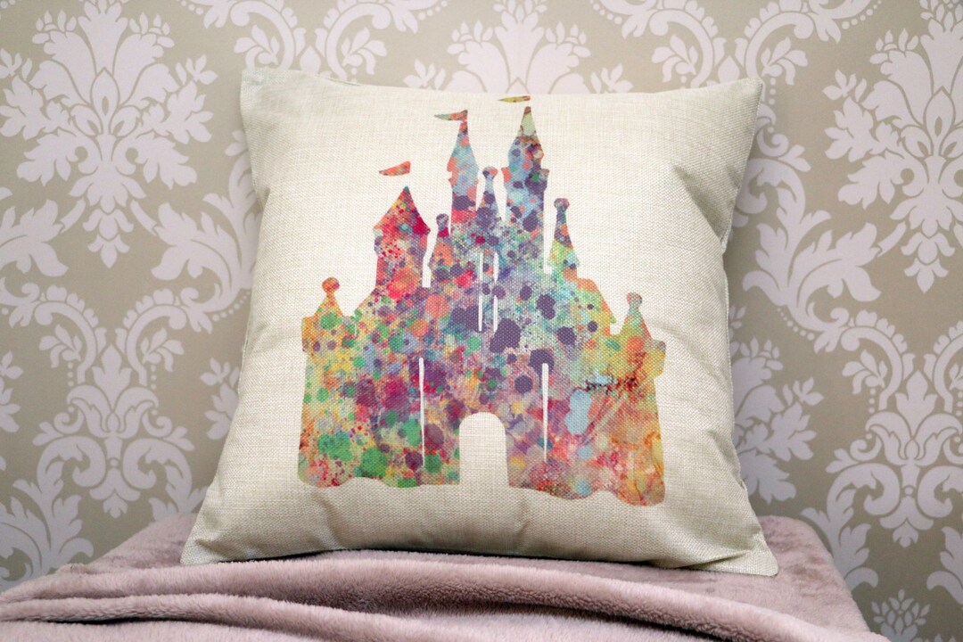 Princess Disney Castle Multi Colour Silhouette Inspired Princess Throw ...