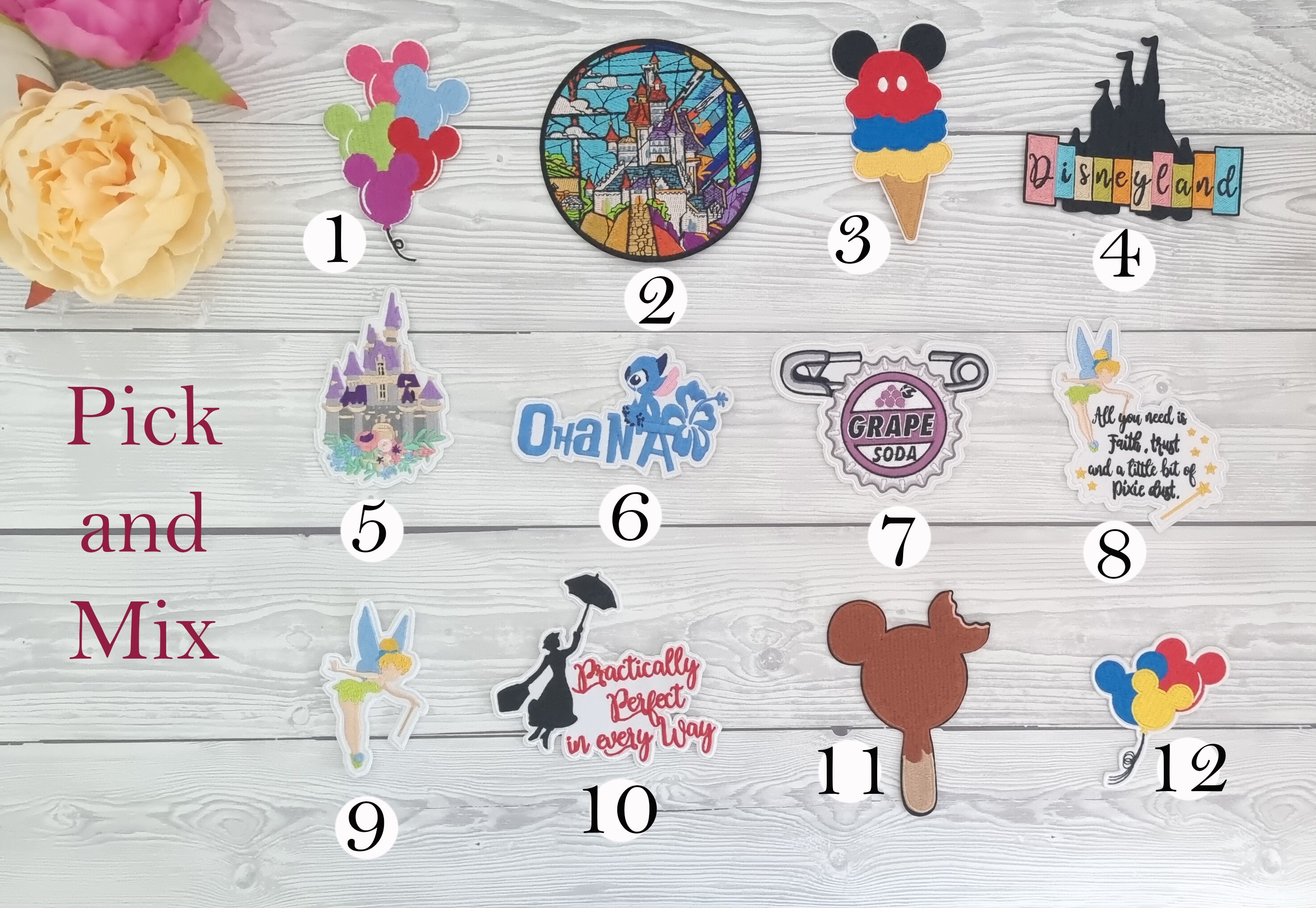 Pick and Mix Disney Patches Embroidered Patch / Iron on Patch - Etsy
