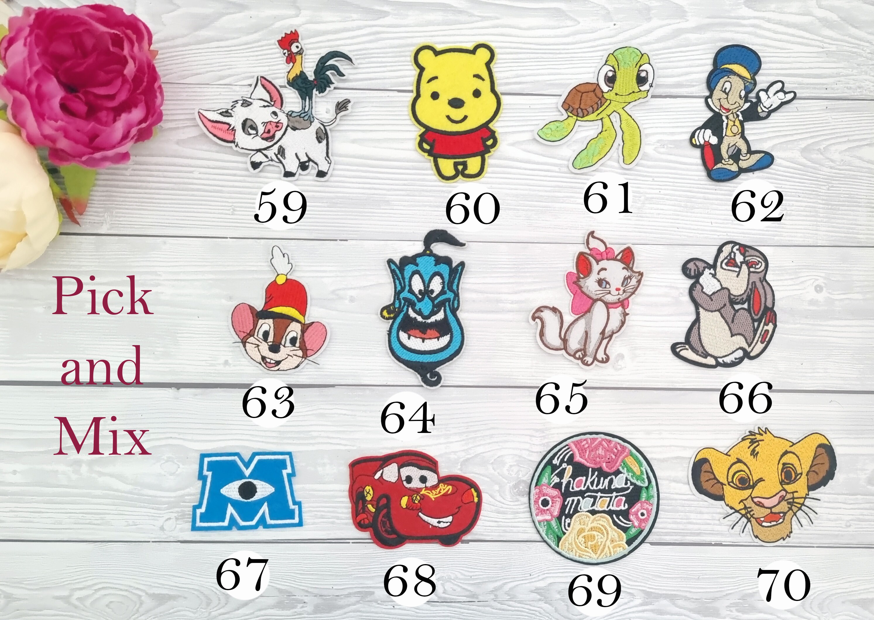 Pick and Mix Disney Patches Embroidered Patch / Iron on Patch - Etsy
