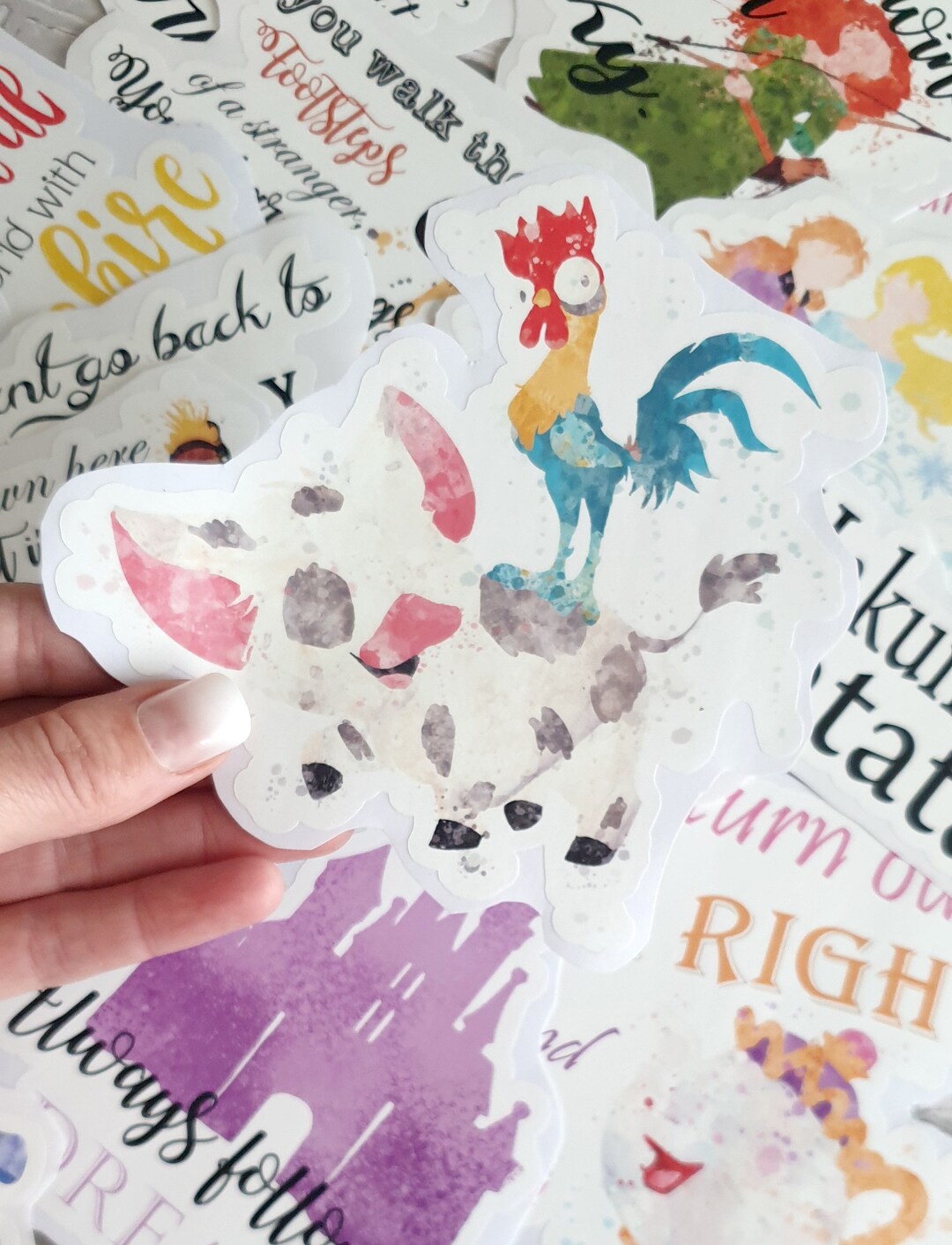 Disney Moana Sticker Pua Pig and Hei Hei Roster Small Medium Large ...