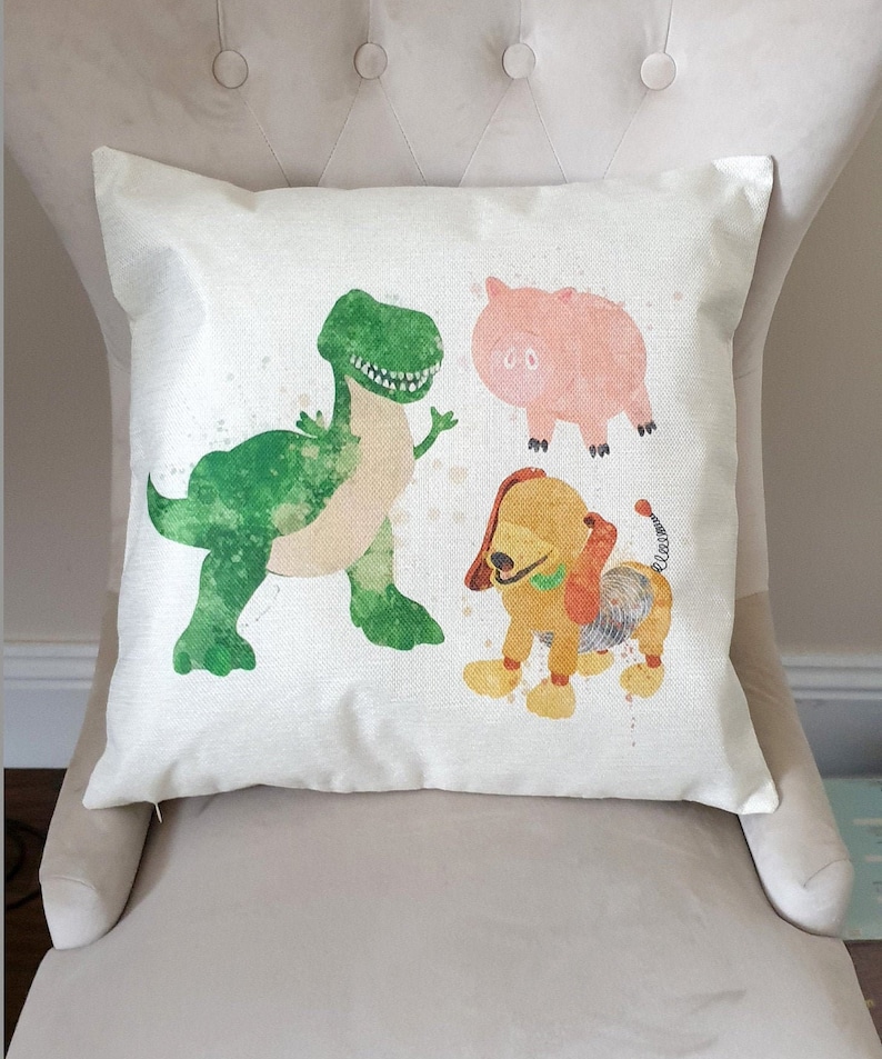 Disney toy story 1 2 3 4 inspired Rex ham slinky cushion cover | Etsy