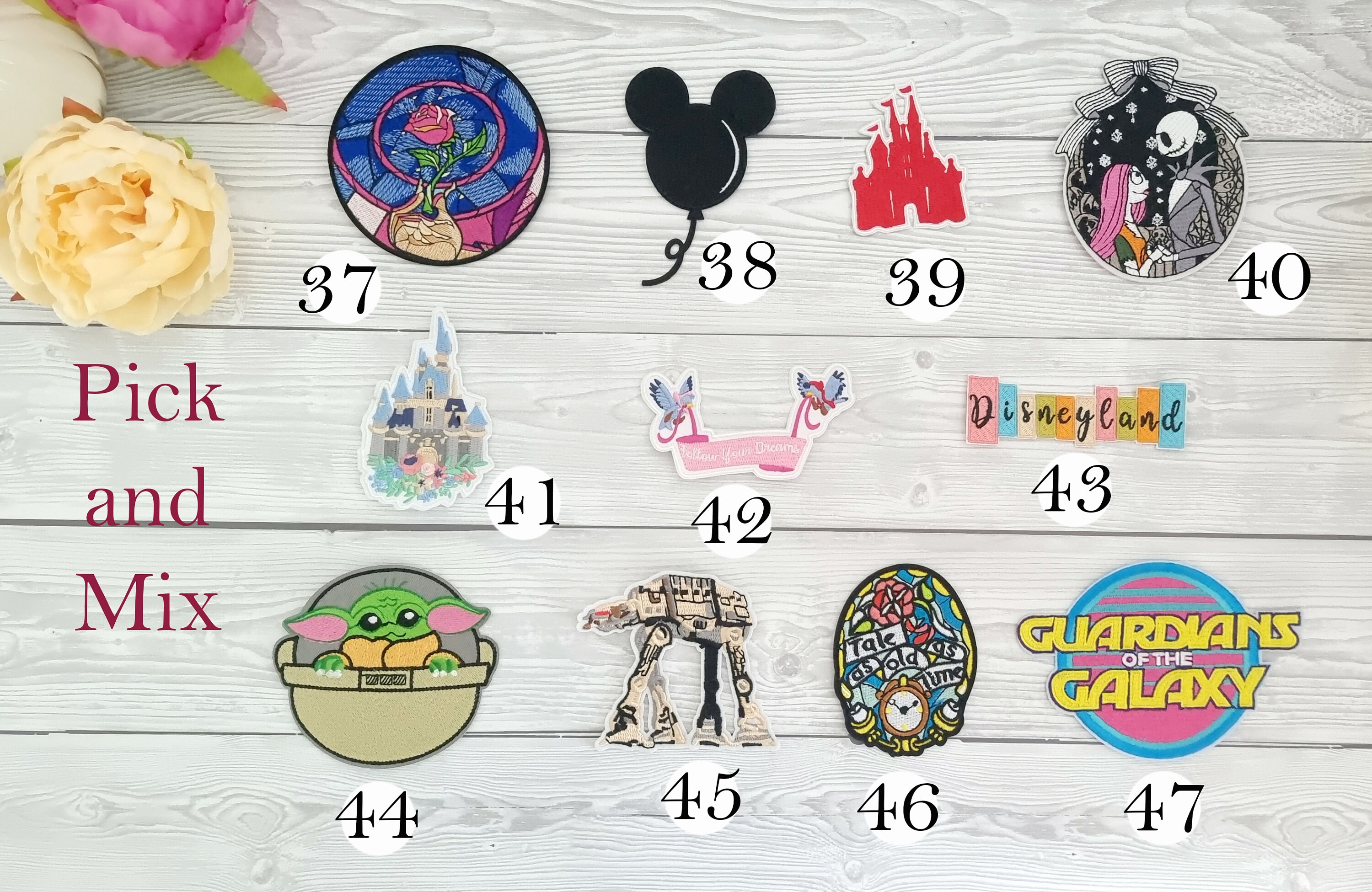 Pick and Mix Disney Patches Embroidered Patch / Iron on Patch - Etsy