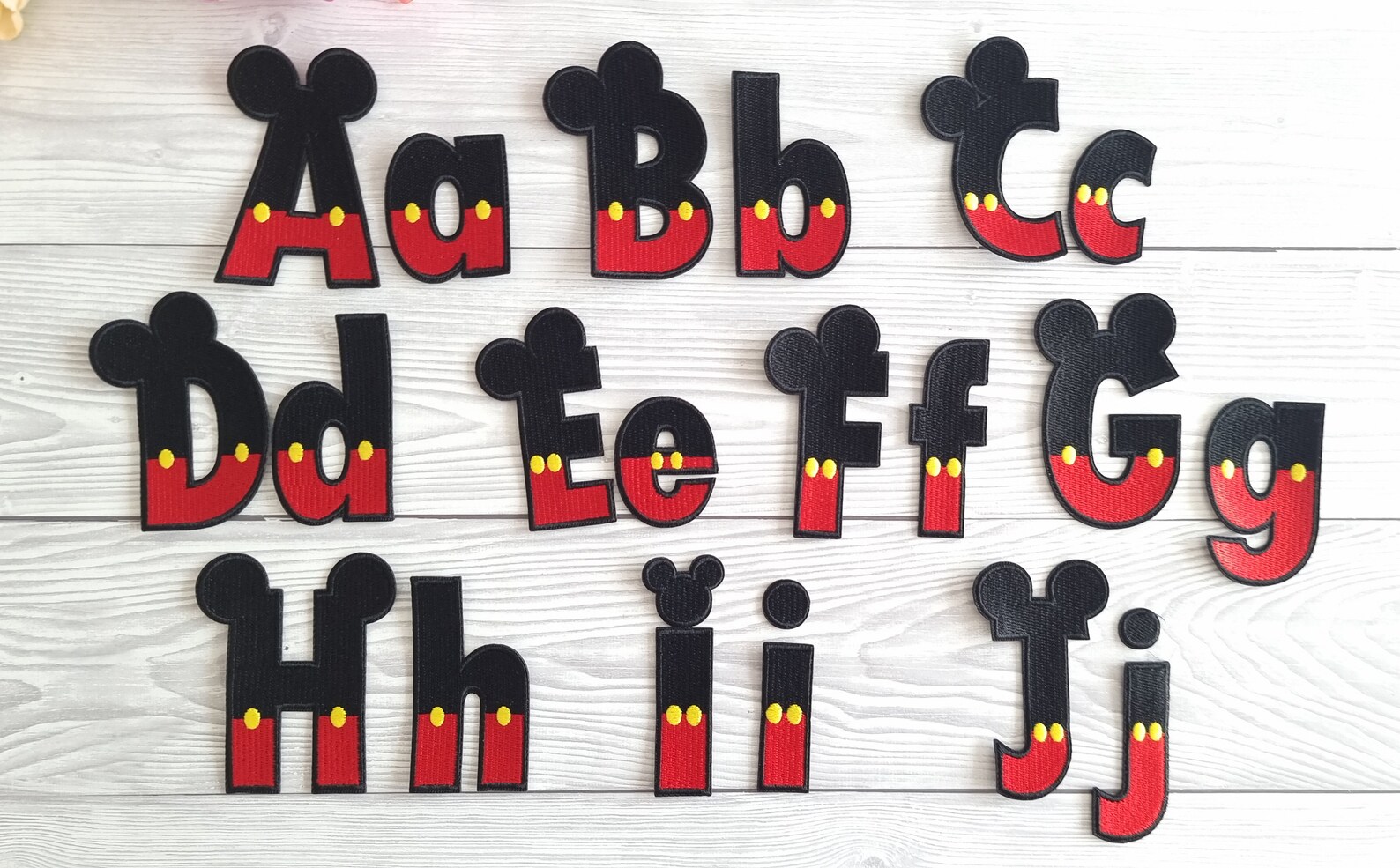 Mickey Mouse Alphabet Letter Disney Patches Embroidered Patch - Etsy