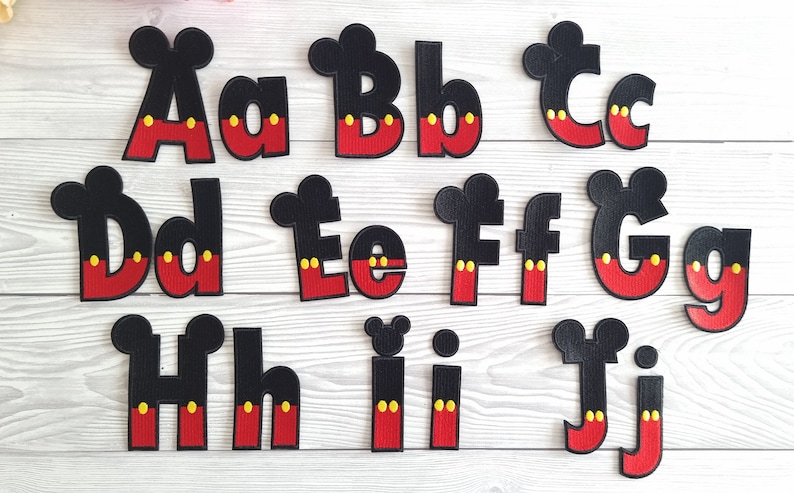 Mickey Mouse Alphabet Letter Disney Patches Embroidered Patch - Etsy