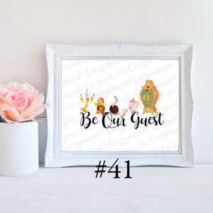 Disney Beauty and the Beast Quote Be Our Guest / Nursery / Prints for ...
