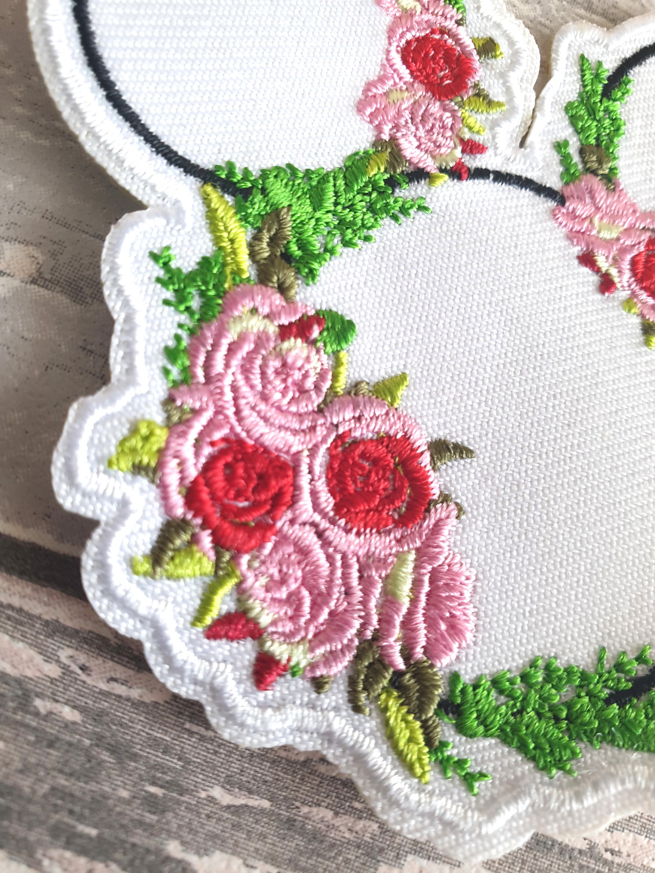 Minnie Mickey Mouse Floral Embroidered Iron-on Patch - Etsy