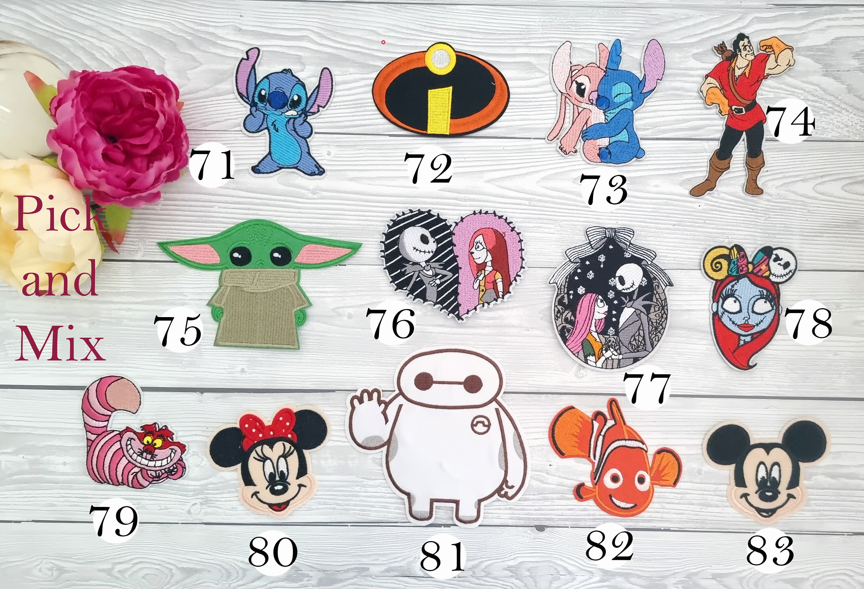 Pick and Mix Disney Patches Embroidered Patch / Iron on Patch - Etsy