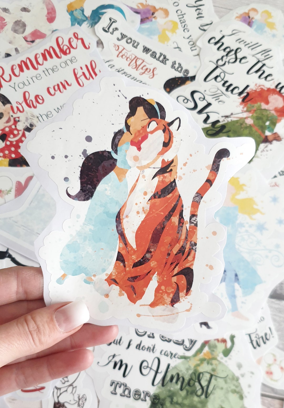 Disney Aladdin Sticker Princess Jasmine and Rajah Size - Etsy