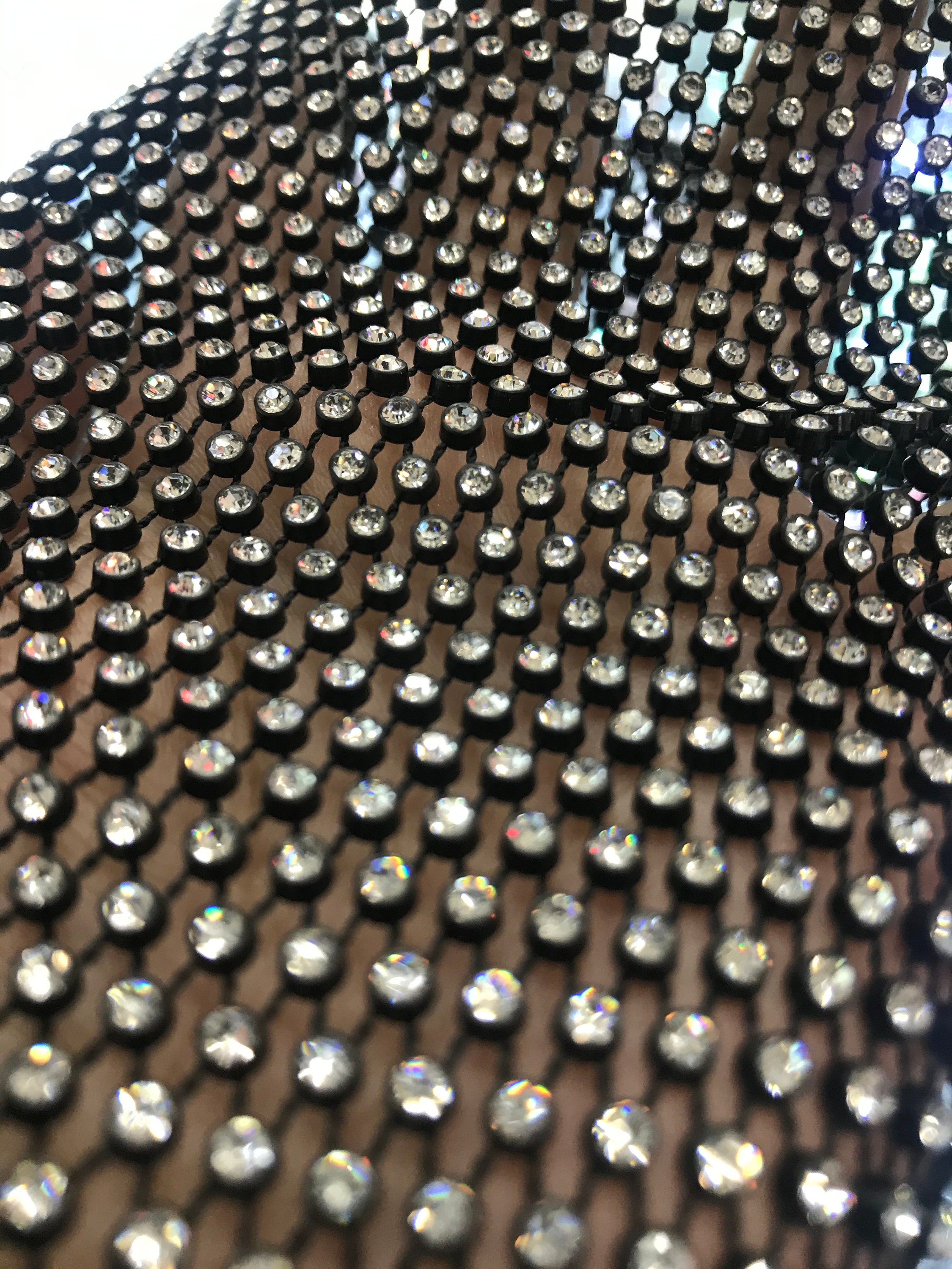 Fashion Shinning fish net rhinestone sleeve and mask set | Etsy